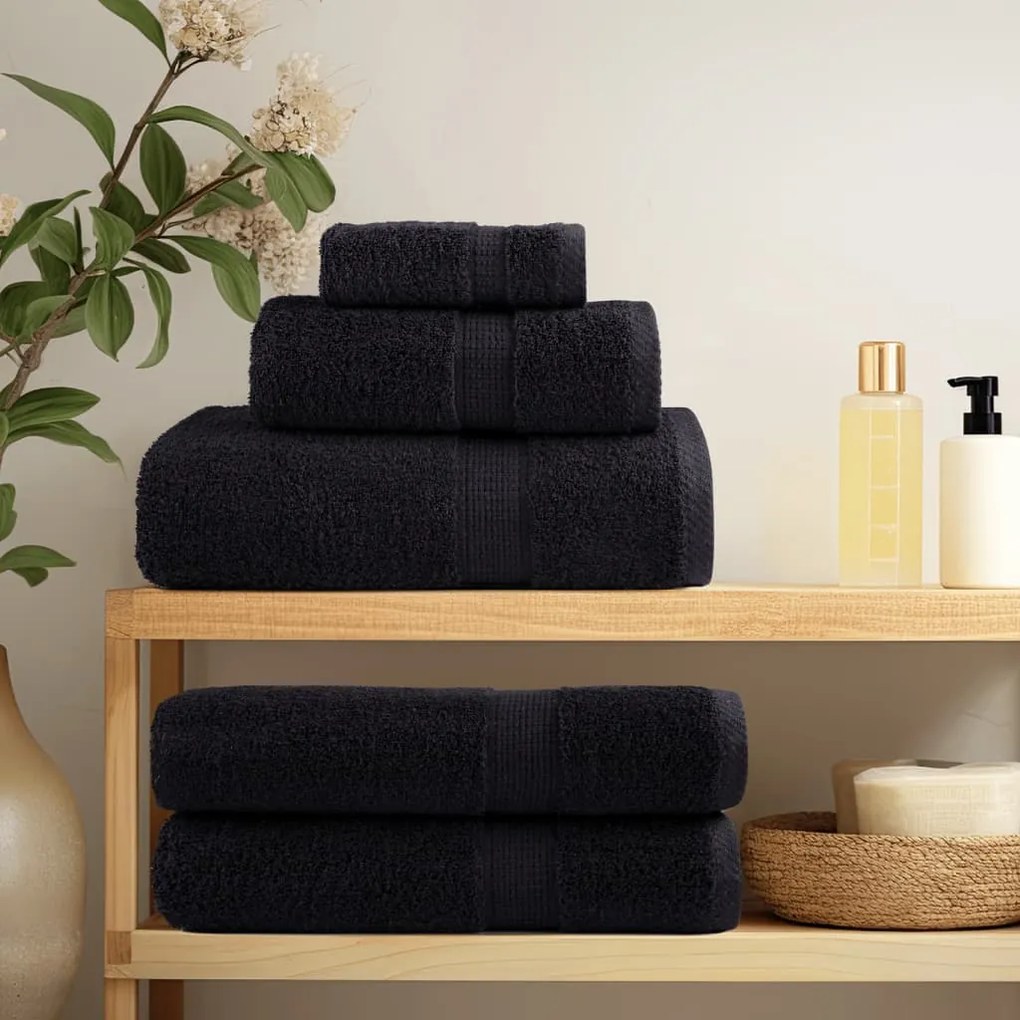 Premium ručníky SOLUND 2 ks černé 80 x 200 cm 600 g/m² 137434
