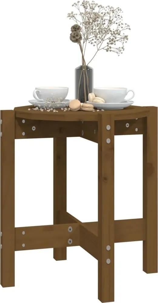 vidaXL Konferenční stolek Ø 42,5 x 45 cm masivní borové dřevo [822315] Barva: Bílá