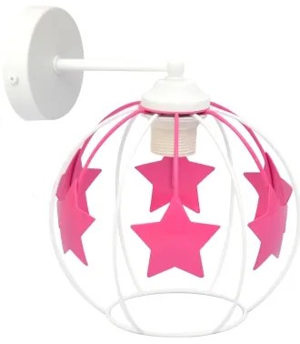 Dětská nástěnná lampa STARS 1xE27/15W/230V růžová/bílá