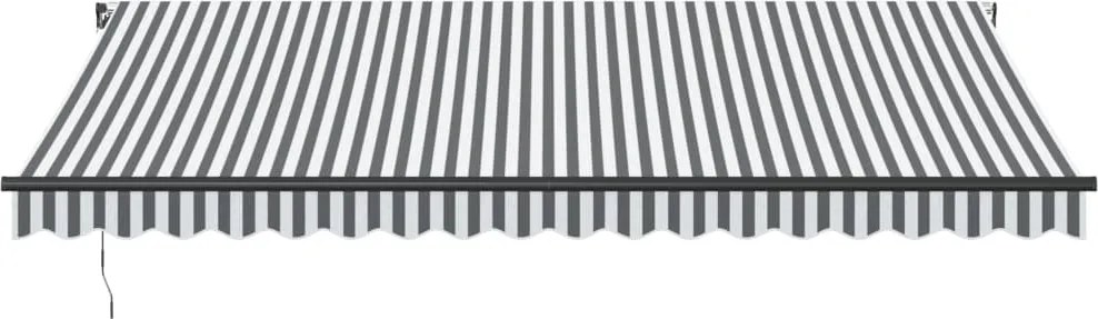 Ručně zatahovací markýza antracitová a bílá 450 x 350 cm 3215812