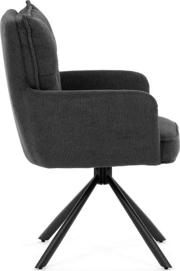 Jídelní židle HC-X1128 GREY2, manšestrová látka, šedá (60 x 67) cm
