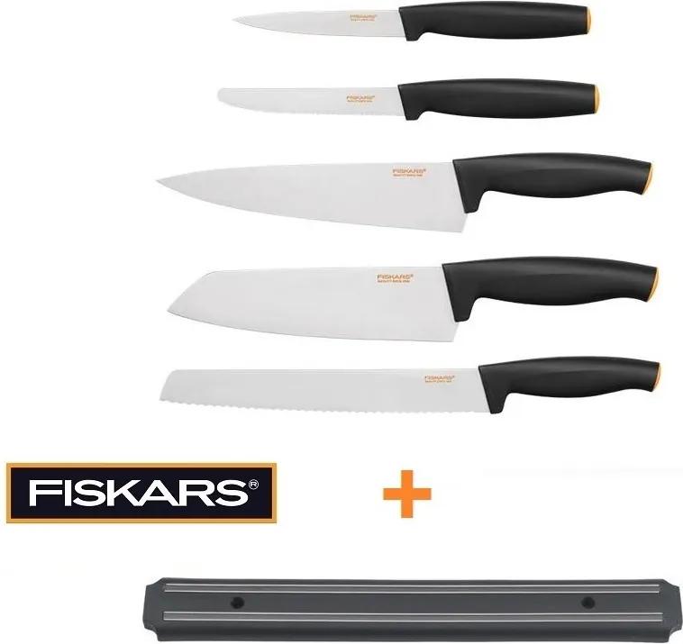 Fiskars Functional Form 1014201 Startovací set 5ks + Magnetický držák nožů SSW Chilli - 1ks