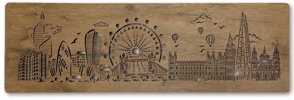 Li-Go "Londýn" světelný obraz  230V  125x40cm provedení povrchu: dub světlý