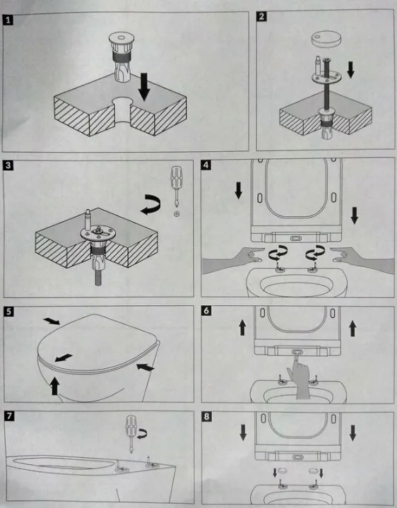Cersanit Larga Square, antibakteriální Slim sedátko z duroplastu, bílá, K98-0231