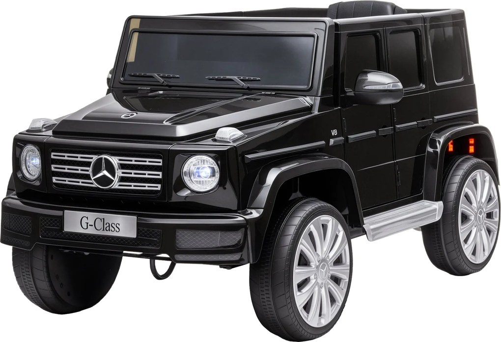 HOMCOM Elektrické auto pro děti od 3 let BENZ G500 Off-Road Akumulátorové 12V Vozidlo s dálkovým ovládáním, hudbou, klaksonem, rychlost 3-5 km/h, nosn