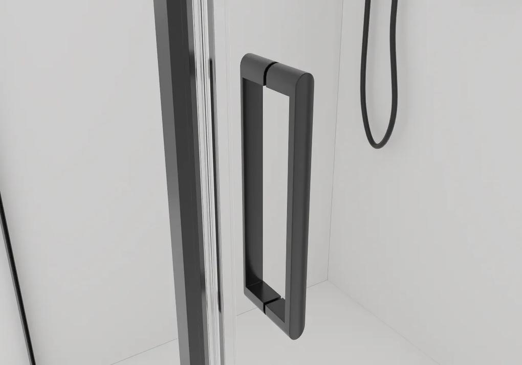 CERANO - Sprchový kout Porte L/P - černá matná, transparentní sklo - 90x100 cm - křídlový