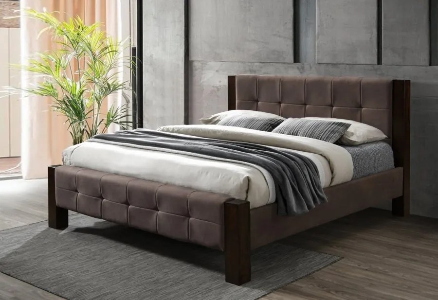 Casarredo - Komfort nábytek Čalouněná postel KARLSRUHE 180x200, tmavý ořech/hnědá