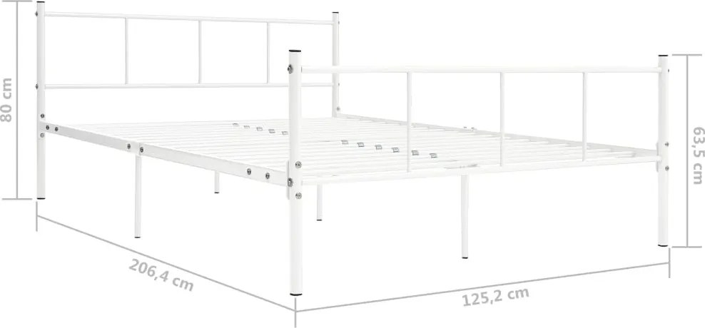 vidaXL Rám postele kov 120 x 200 cm [284631] Barva: Bílá