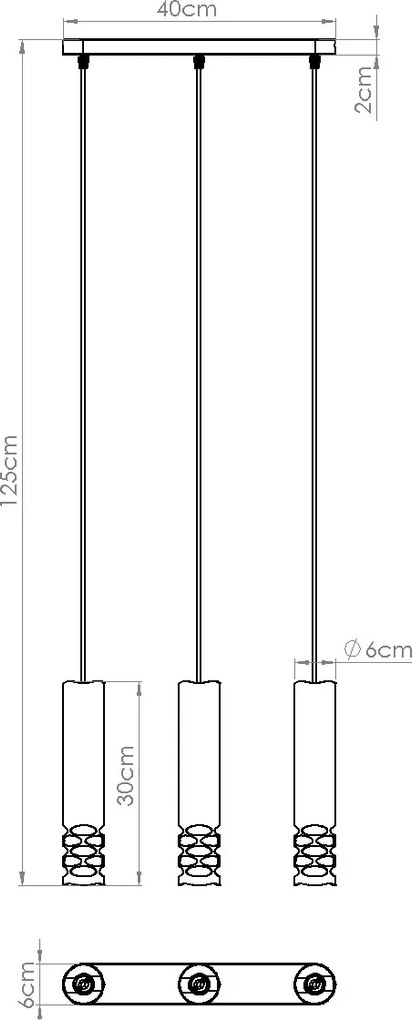 Závěsné svítidlo Liro, 3x bílé kovové stínítko