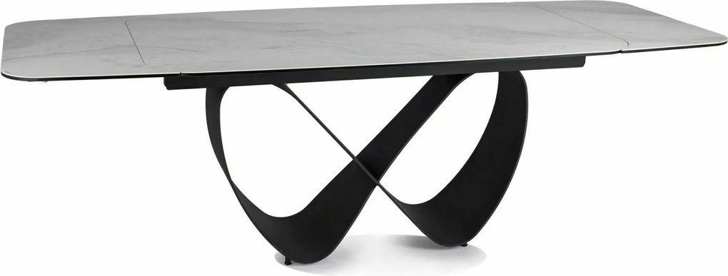 Rozkládací jídelní stůl Infinity 160/240 cm bílý mramor/černý