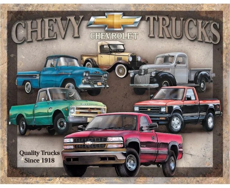 Plechová cedule Chevy Trucks Tribute 40 cm x 32 cm