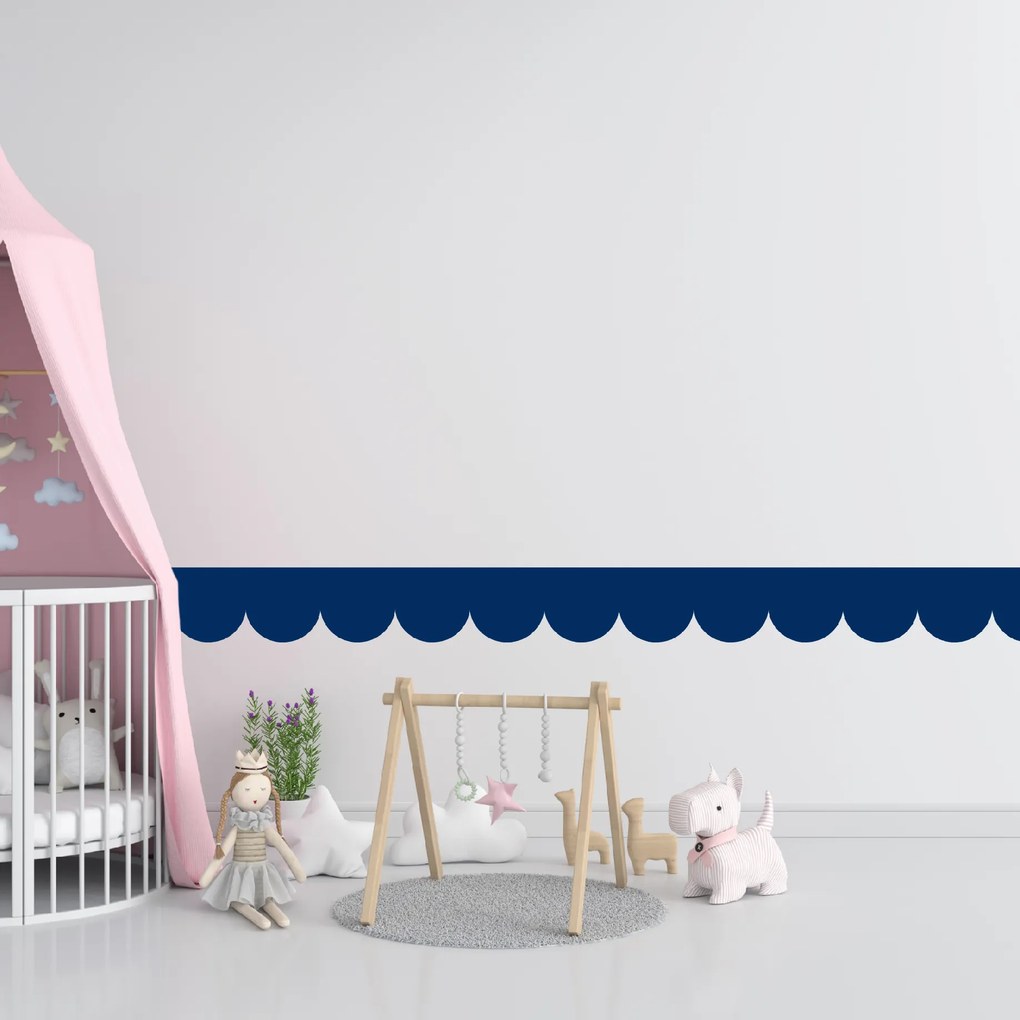 PIPPER. Textilní samolepící tapeta - Mini Oblouk - Námořnická modrá barva Barva: Tmavá