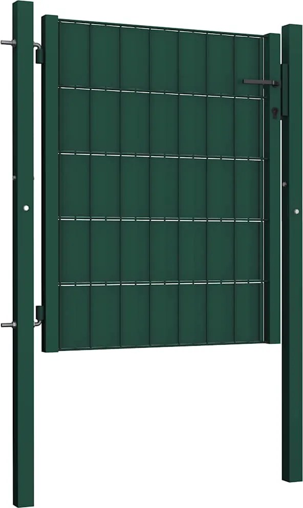 Plotová branka PVC a ocel 100 x 81 cm zelená 145227