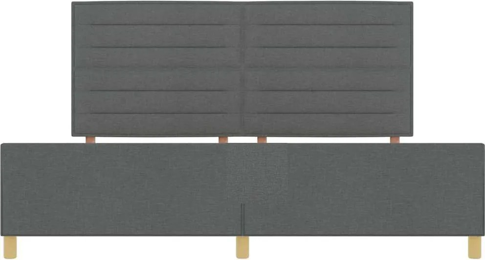 Rám postele s čelo Tmavě šedá 200 x 200 cm textil 3344677
