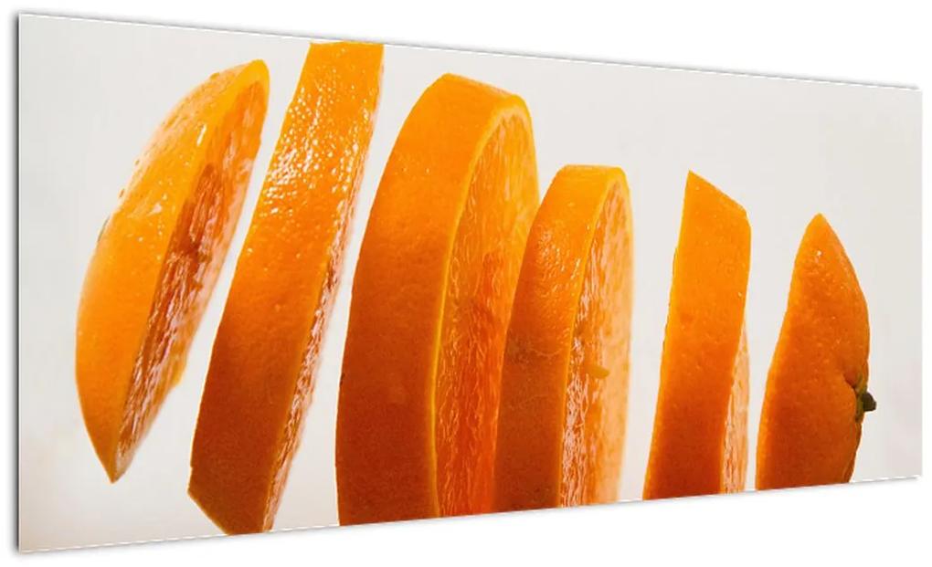 Moderní obraz - dílky pomeranče (100x40cm)