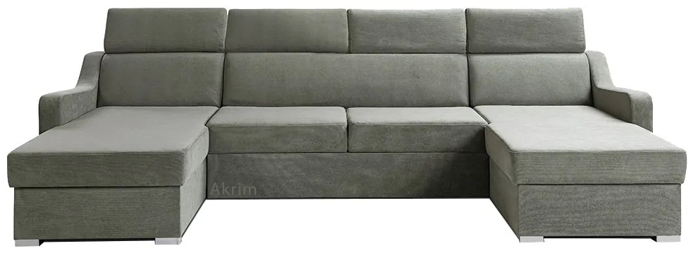 Sedací souprava MIKELI U | 158x288x158 cm | rozkládací + 2x úložný prostor | pretty 17 šedá