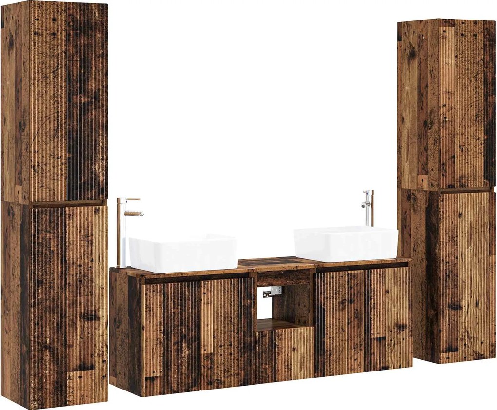 Sada koupelnového nábytku 5 ks Staré dřevo 33 x 34,5 x 160 cm 3406041