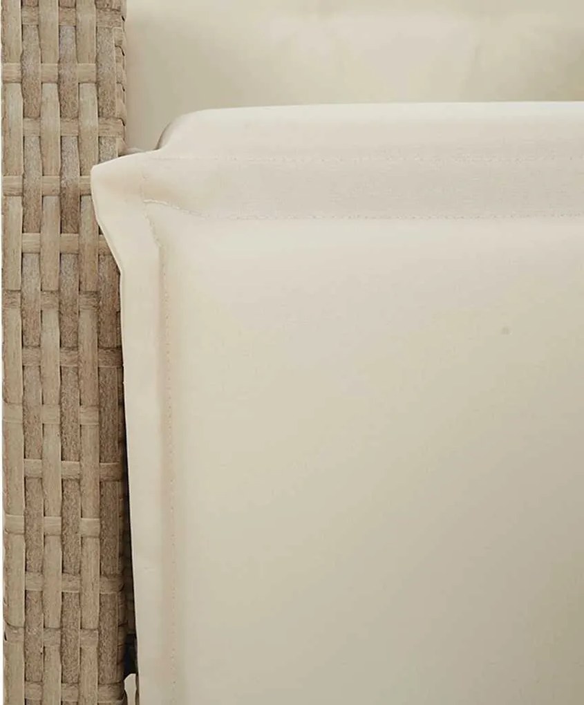 3dílný bistro set s poduškami béžový polyratan 3212570