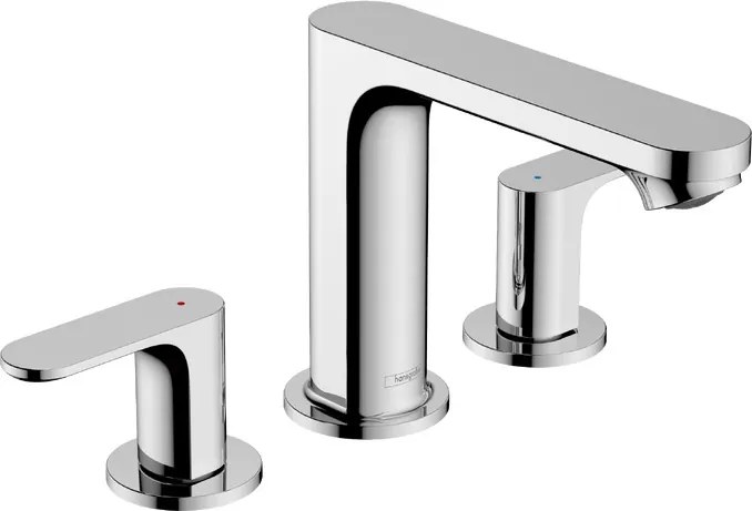 Hansgrohe Rebris S, 3-otvorová umyvadlová baterie 110 s odtokovou soupravou s táhlem, chromová, 72530000