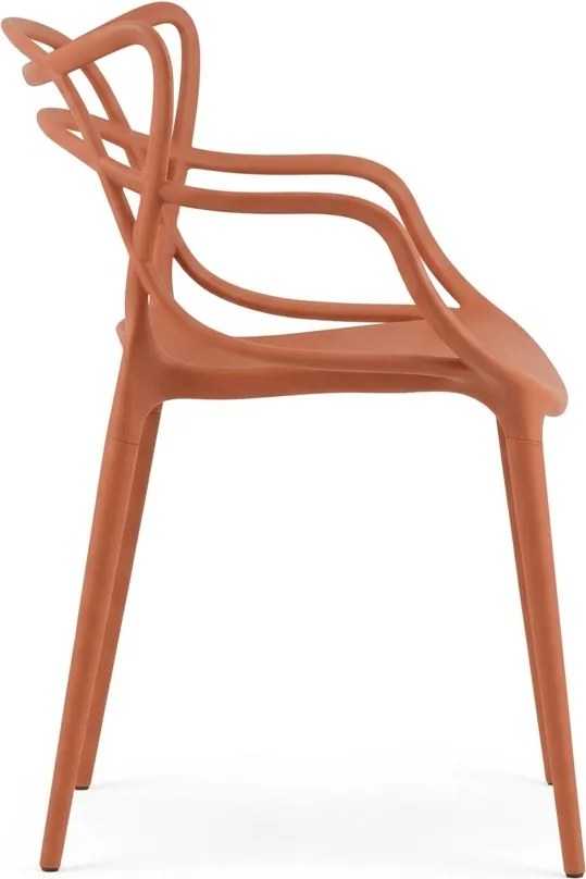 Zahradní set KATO SIRVON - 2 židle a kulatý stolek, černá/terakotová
