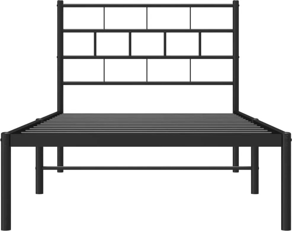 vidaXL Kovový rám postele s čelem 90 x 200 cm [355652] Barva: Černá