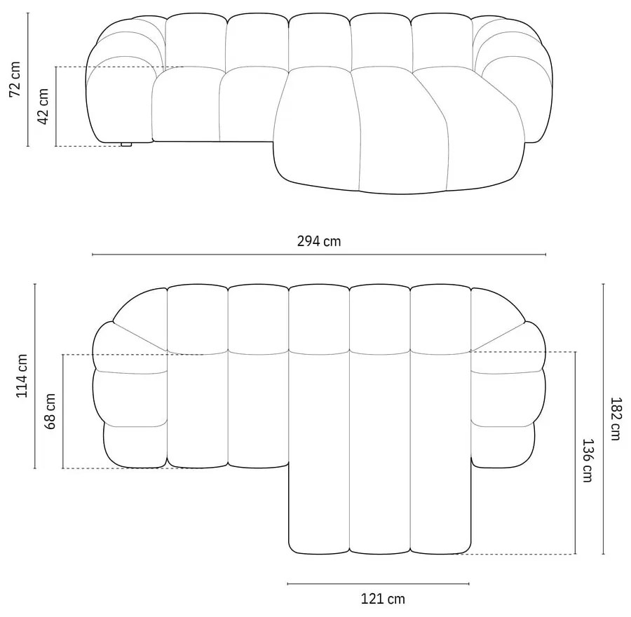 Zelená rohová pohovka (pravý roh) Diana – Micadoni
