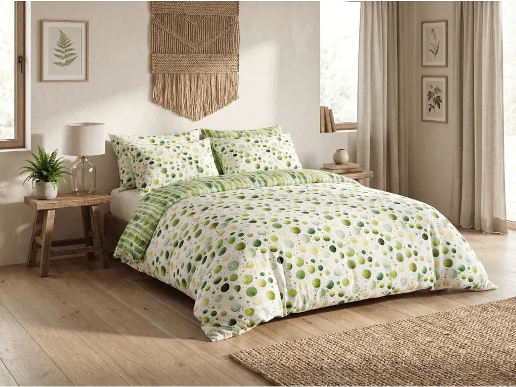 Sada povlečení z polybavlny GREEN TREES POLY zelené + povlak na polštář 50 x 70 cm ZDARMA