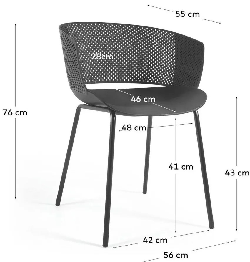 Černé jídelní židle v sadě 4 ks Yeray – Kave Home