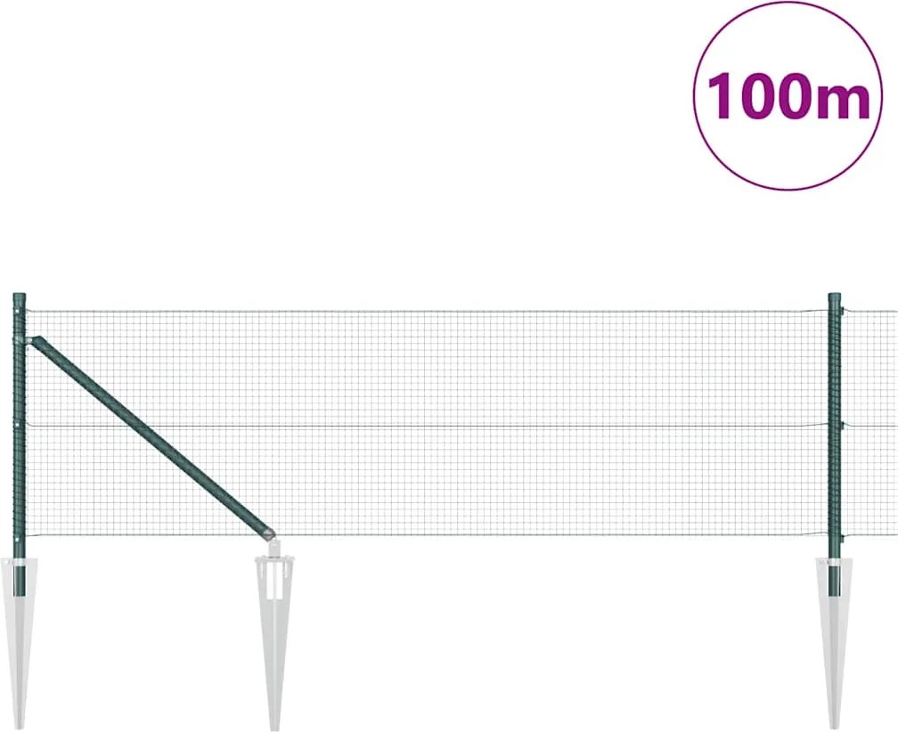 Svařované drátěné ploty s hroty 100 x 0,8 m Ocel potažená PVC 3352142