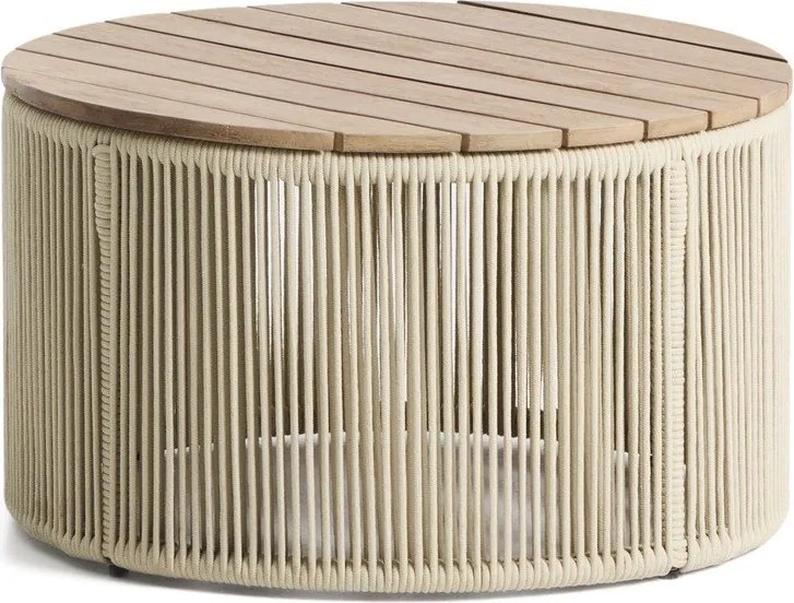 Kulatý zahradní konferenční stolek s deskou z akácie ø 60 cm Dandara – Kave Home