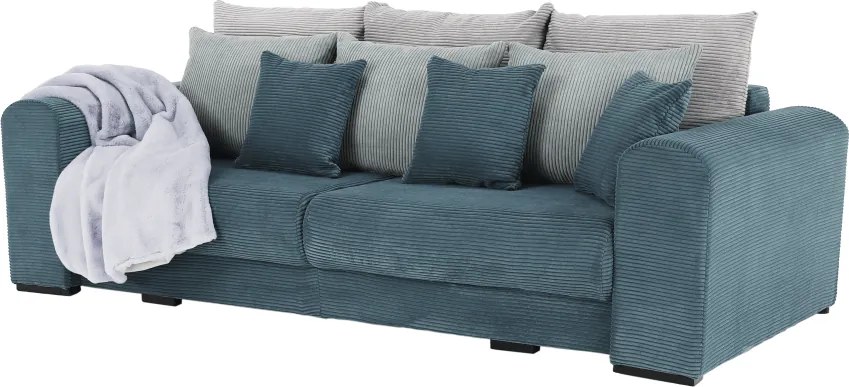 Extra prostorná pohovka, modrá / mentolová / světle šedá, Gilena BIG SOFA