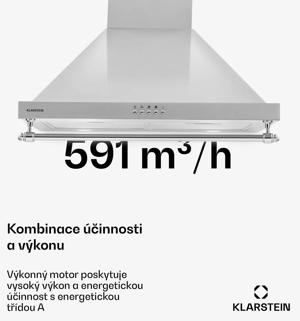 Klarstein Montblanc 60 digestoř 599 m³/h 165W 2x1,5W LED reling