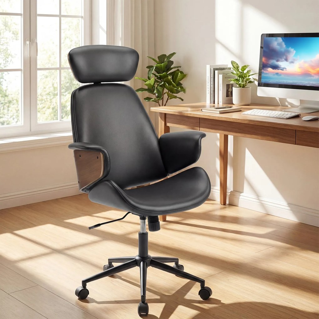 Costway Ergonomická kancelářská židle se zakřivenými područkami a opěradlem