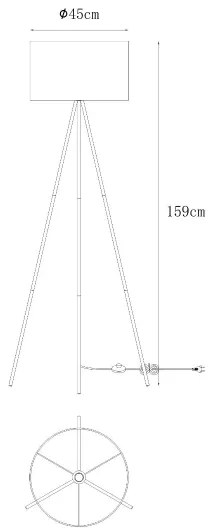 Zuma Line A4001-BK - Stojací lampa CARA 1xE27/40W/230V černá/zlatá