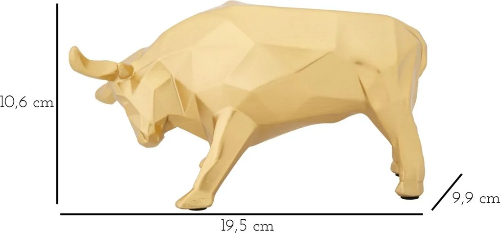 Dekorativní soška Bull 19,5 cm zlatá