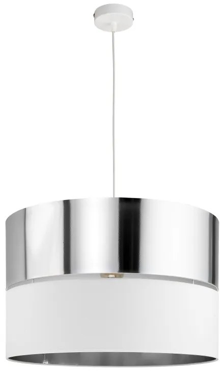 TK LIGHTING Lustr - HILTON 4178, Ø 50 cm, 230V/15W/1xE27, bílá/stříbrná