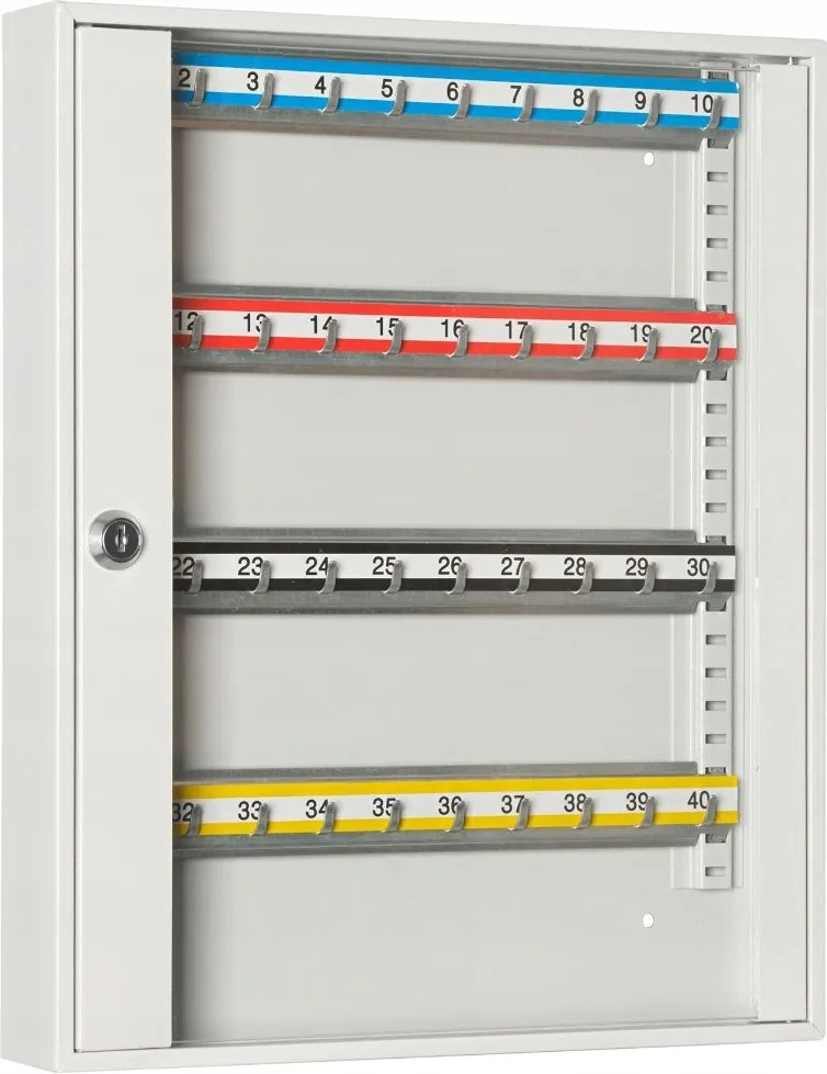 Prosklená skříňka na 40 klíčů s přenosnými háčky Skr 40/S Leomar