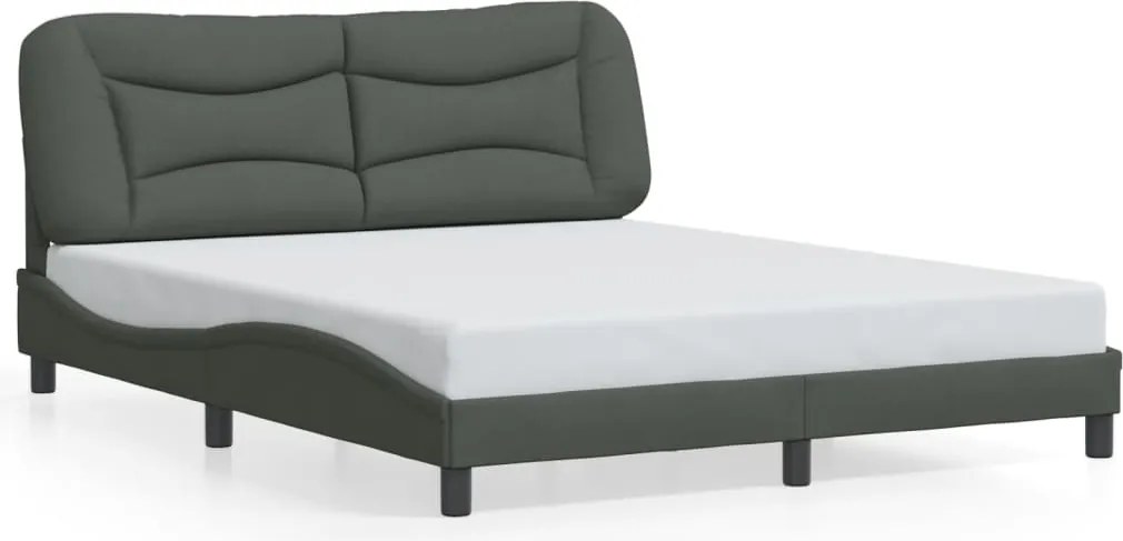 Rám postele s LED bez matrace Hvar Tmavě šedá 160x200 cm Látka 3213712