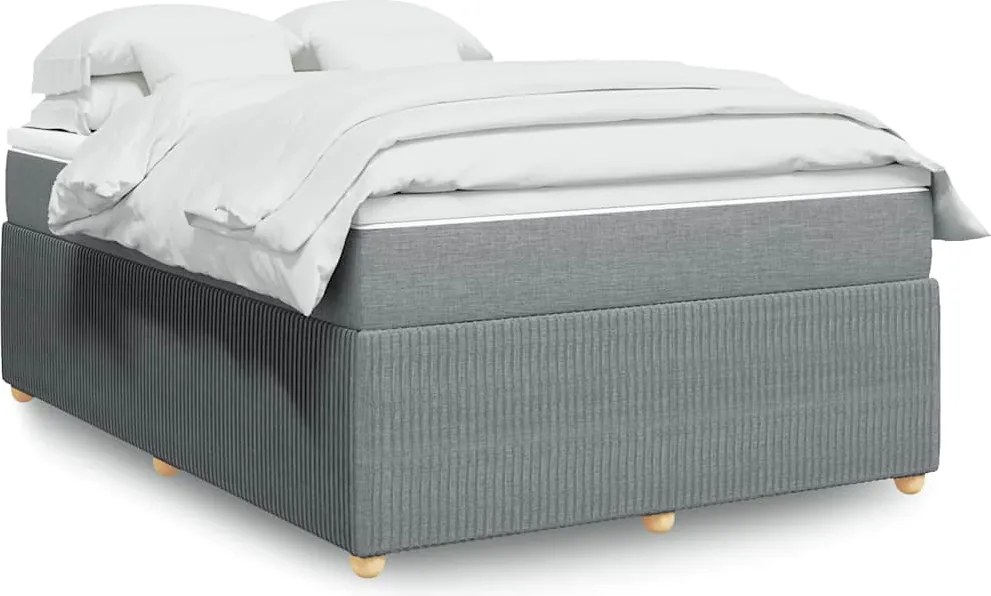 Box spring postel s matrací světle šedá 160 x 200 cm textil 3285581