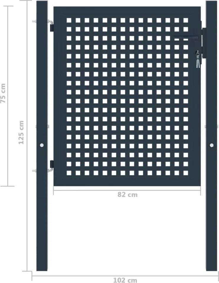 vidaXL Marketos Plotová branka antracitová 102 x 75 cm ocelová