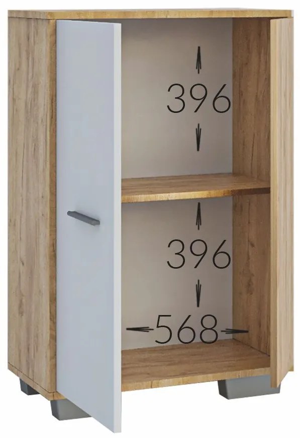 Casarredo Obývací stěna ZETA jasan zlatý/bílá