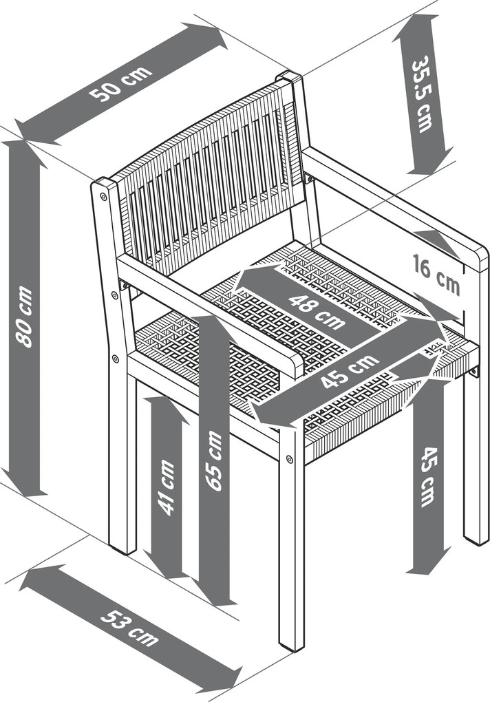 Tchibo - Jídelní židle s textilním výpletem - barva: šedá