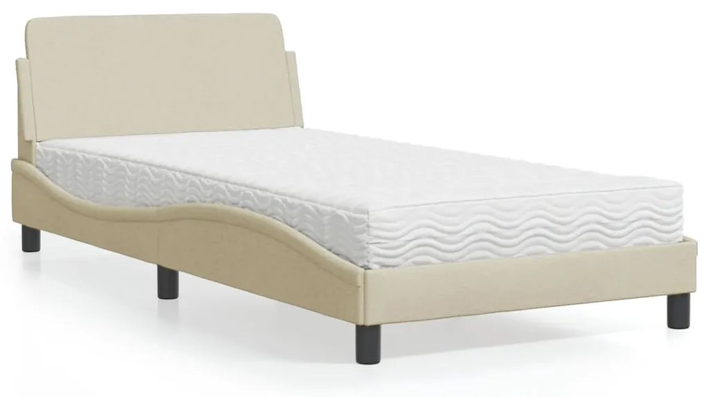 Postel s matrací Dover krémová 100 x 200 cm textil 3208349