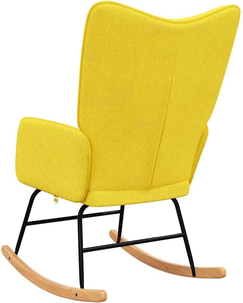 Houpací křeslo hořčicově žluté textil 328014