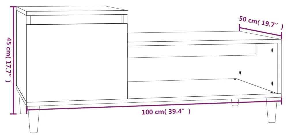 Konferenční stolek černý 100x50x45 cm kompozitní dřevo - Default Title