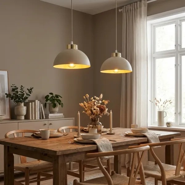 Brilagi - Lustr na lanku MOON 2xE27/60W/230V béžová/zlatá