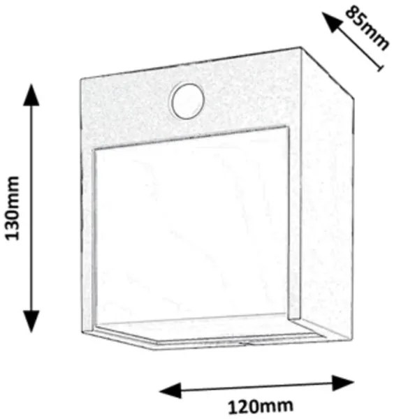 Rabalux 7478-LED Venkovní nástěnné svítidlo se senzorem BALIMO LED/12W/230V IP44