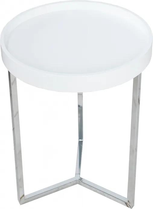INV Odkládací stolek Linoa 40cm bílý/chrom