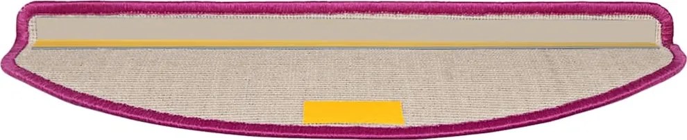 Schodové rohože 15 ks 65 x 21 x 4 cm fialové půlkulaté velké 133905