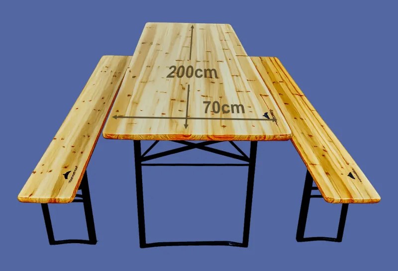 Dřevěný pivní set – 200 cm, 70cm